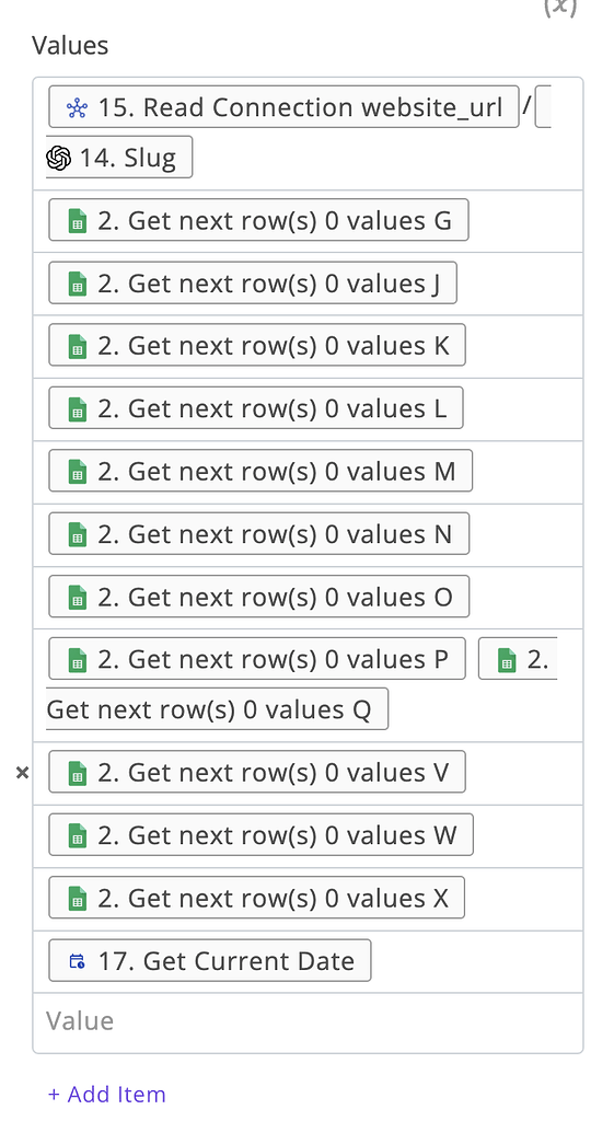 Suggestion: Google Sheet => Insert row, allow drag and drop sequence ordering of the values ...