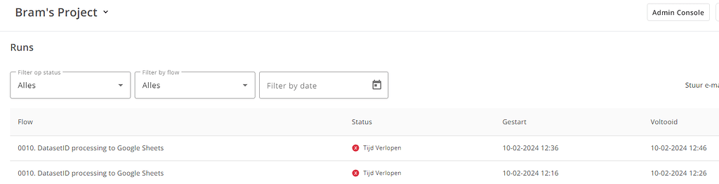 Timed-Out run after 600 seconds, can this be set to 1200 seconds ...
