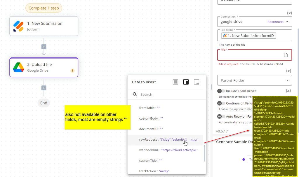 Form submission error (for Jotform) - Need help - Activepieces Community Form submission error (for Jotform) - Need help - Activepieces Community