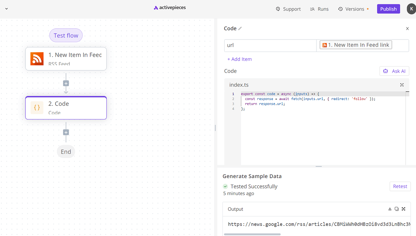 How to write an http request to get the final URL of a redirected one - Need help - Activepieces ...