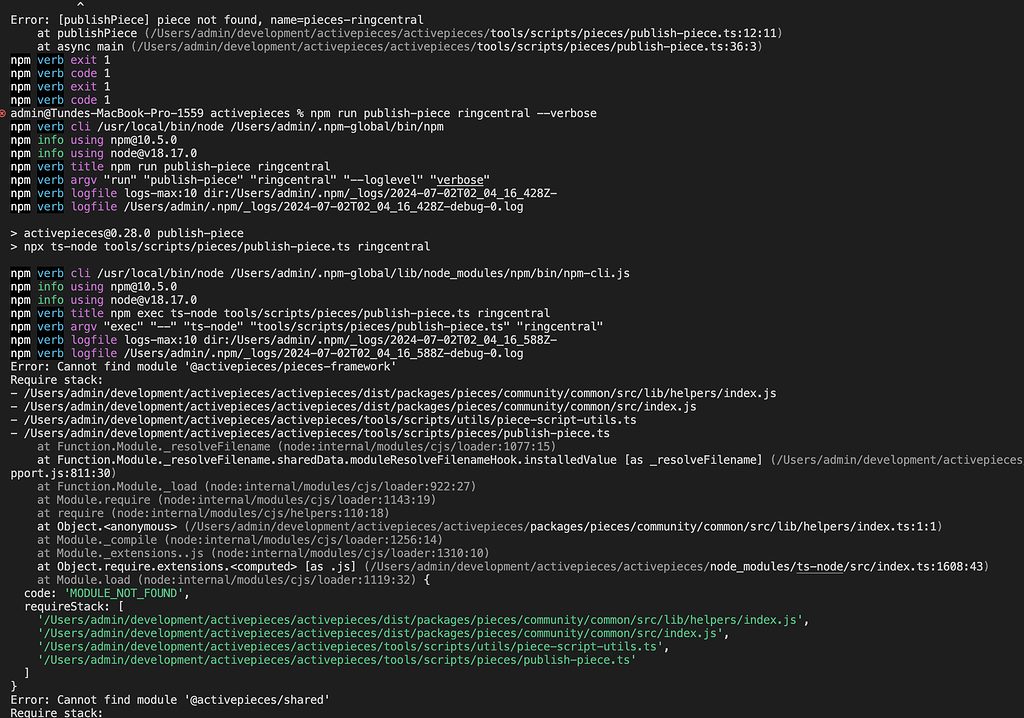 Help Needed: Error Publishing Piece to NPM - Cannot Find Module ... Help Needed: Error Publishing Piece to NPM - Cannot Find Module ...
