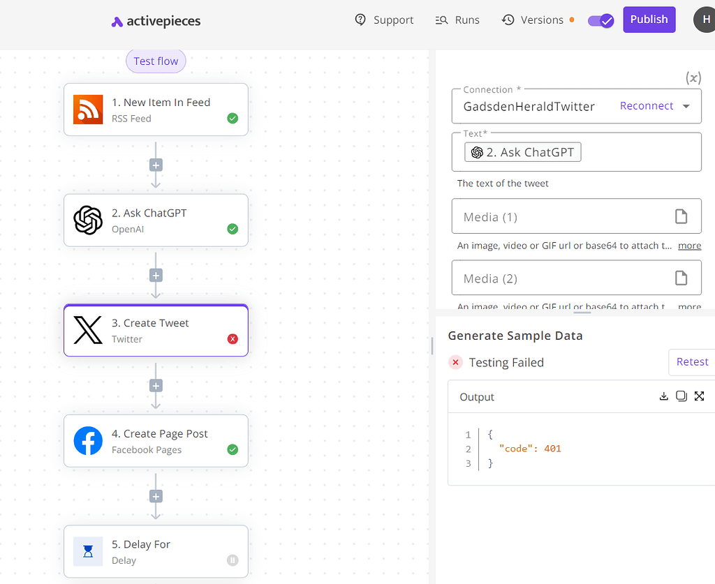Twitter still not Tweeting - Discussions - Activepieces Community