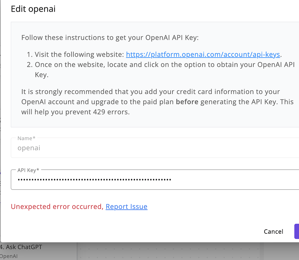 Every Flow Failing - OpenAI API issues - Discussions - Activepieces Community