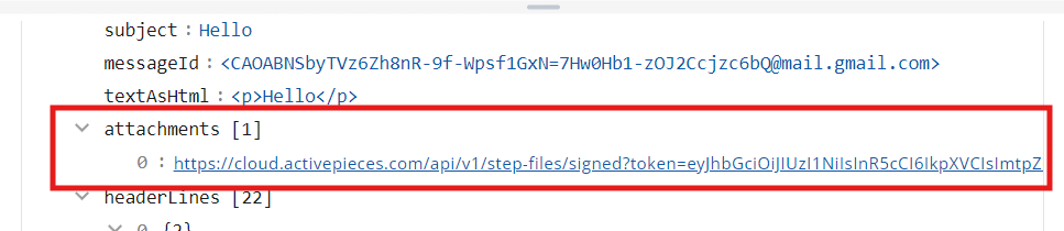 In the IMAP piece/connection, Is it possible to access or work with its attachments? - Need help ...